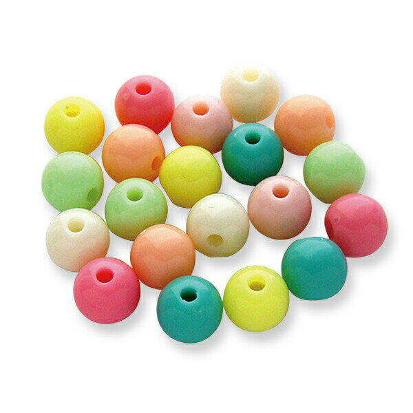 少し大きめサイズのパステルカラーのビーズです。 カラーはアソートになります。 内容量：30個入 サイズ（約）：直径9mm※モニターの発色の具合により、実物と多少色が違う場合が御座いますがご了承ください。