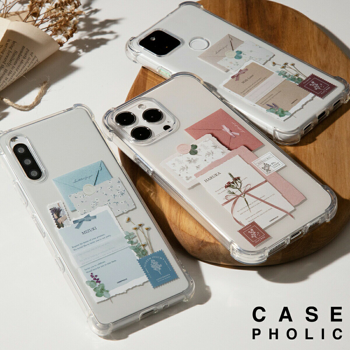 商品名称OPPO 招待状モチーフの花柄カスタムケース　Floral invitation適応機種OPPO Reno9 AOPPO Reno7 AOPPOA55sReno5AOPPO A54OPPO A73 Reno3A A5 2020Ren...
