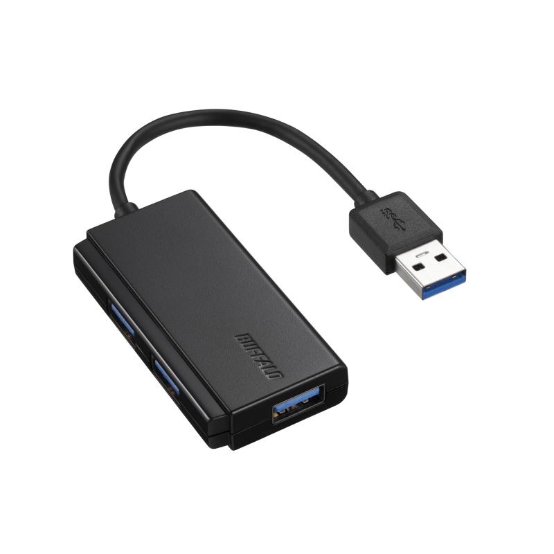 バッファロー BUFFALO USB3.0 バスパワー 3ポートハブ ブラック コンパクトモデル BSH3U105U3BK 【Windows/Mac対応】 【1】ブラック【対応機器】USB 3.2(Gen 1)/3.1(Gen 1)/3.0...