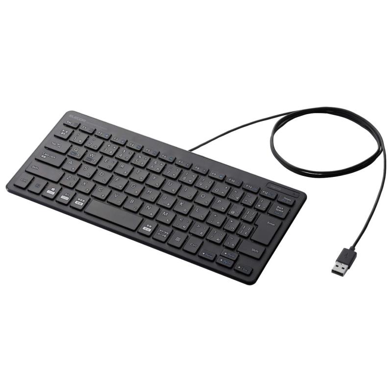 エレコム キーボード 有線 パンタグラフ ミニキーボード ブラック TK-FCP096BK一枚板のように美しい最薄部6.5mmの有線薄型ミニキーボードです。キータイプには、ノートパソコンのキーボードと同じ、軽い力で打鍵できる「パンタグラフ方...