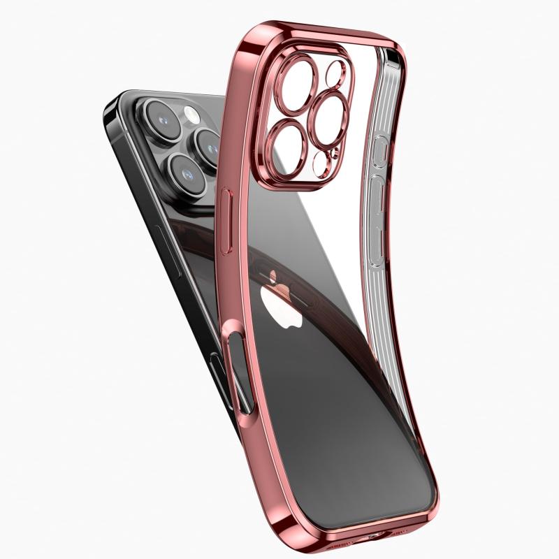 NIMASO iPhone16Pro 用 クリア ケース 透明 ソフト スマホケース TPU素材 薄型 カバー 米軍MIL規格 衝撃吸収 カメラ レンズ保護 黄ばみにくい いphone16Pro用ケース ワイヤレス充電対応 光沢ピンク（清【...