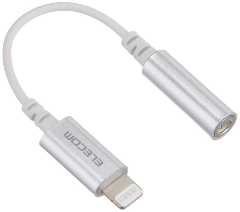 エレコム オーディオアダプタ 変換ケーブル 【 ライトニング &amp; 3.5mm 】 イヤホン 4極 (通話対応) 高耐久 APPLE認証品 シルバー EHP-L35DS01CSVライトニングコネクタをφ3.5mmステレオミニ端子に変換...