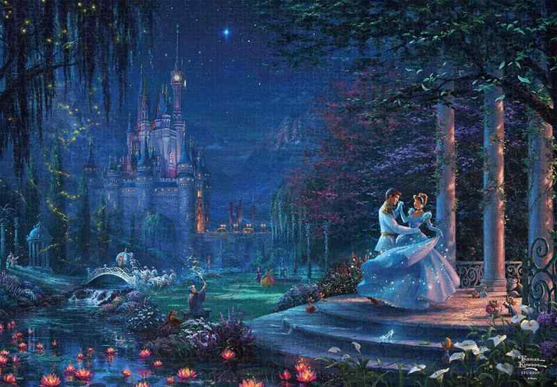 テンヨー(Tenyo) 【日本製】 1000ピース ジグソーパズル ディズニー トーマス・キンケード シンデレラ Cinderella Dancing in the Starlight (51x73.5cm) D-1000-068 キャンバ...