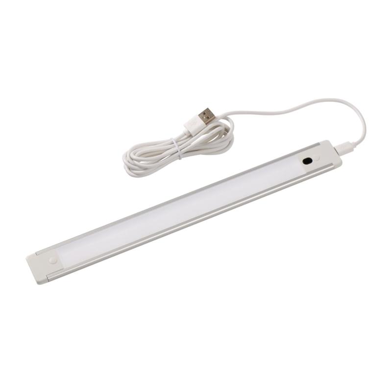 ELPA エルパ LEDバーライト(多目的灯) USB給電 30cm 電球色 プッシュスイッチで点灯・消灯 角度調節可能 導光板使用でスリムにムラなくしっかり明るい ALT-USB2030PS(L)【USB】電源がUSBなので、モバイルバッ...