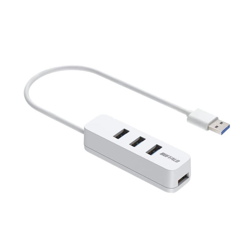 バッファロー USB-A 3.2Gen1 バスパワー 4ポートハブ ホワイト 上挿しモデル マグネット付き 【Windows/Mac 対応】 BSH4U325U3WH【対応機器】USB 3.2（Gen 1）/3.1（Gen 1）/3.0 T...