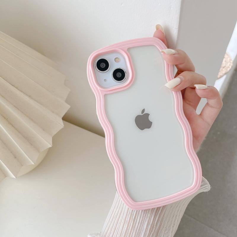 QLTYPRI iPhone 11ケース クリア TPUカバー おしゃれ 韓国 可愛い 透明 薄型 軽量 耐衝撃 スマホケース ワイヤレス充電対応 ストラップホール付き アイフォン 11 ケース 6.1インチ 対応 - ピンク【対応機種】i...