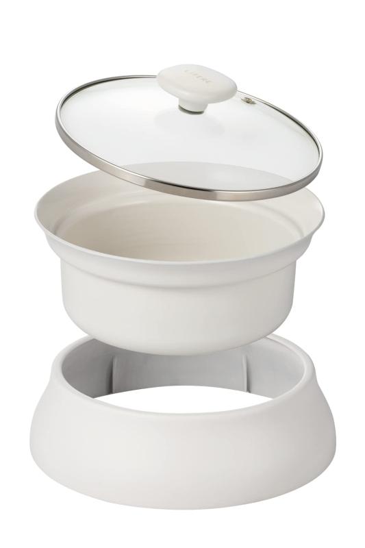 エレコム IHクッキングヒーター HAC-IH01CWH専用深鍋 プレートのみ 満水容量約1.5L HOTDISH cocotte LiFERE ホワイト HAC-IHC01WHHOT DISH・HOT DISH cocotteのIHクッキ...