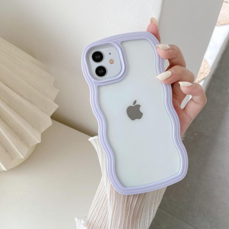 QLTYPRI iPhone 11ケース クリア TPUカバー おしゃれ 韓国 可愛い 透明 薄型 軽量 耐衝撃 スマホケース ワイヤレス充電対応 ストラップホール付き アイフォン 11 ケース 6.1インチ 対応 - パープル【対応機種】...