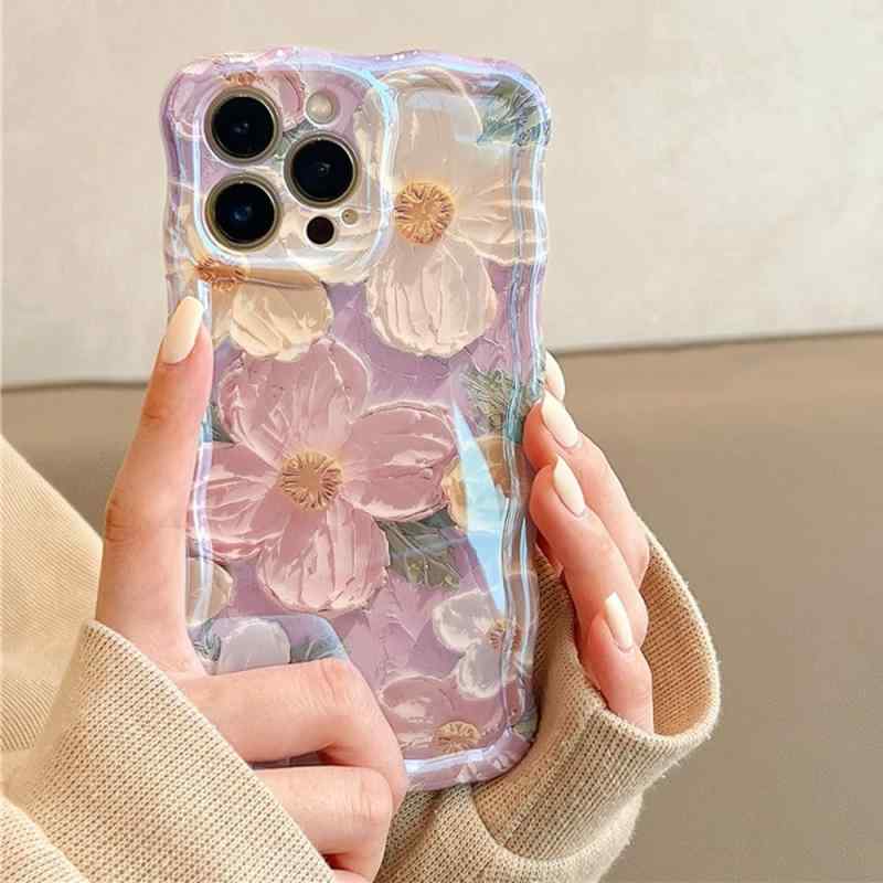 QLTYPRI iPhone 11 用 ケース TPUカバー おしゃれ 韓国 可愛い 花柄 薄型 軽量 耐衝撃 スマホケース ワイヤレス充電対応 ストラップホール付き アイフォン11 ケース 6.1インチ 対応 - ピンク【対応機種】iPh...