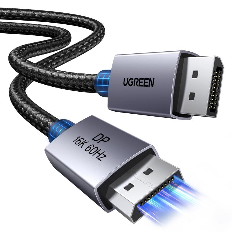 UGREEN 80Gbps 16K Displayport ケーブル DP2.1 ゲーミング 2M 16K@60Hz/8K@120Hz 4K@240Hz/2K@360Hz ディスプレイポート ハイスピード HDR/DSC1.2a/HBR20...