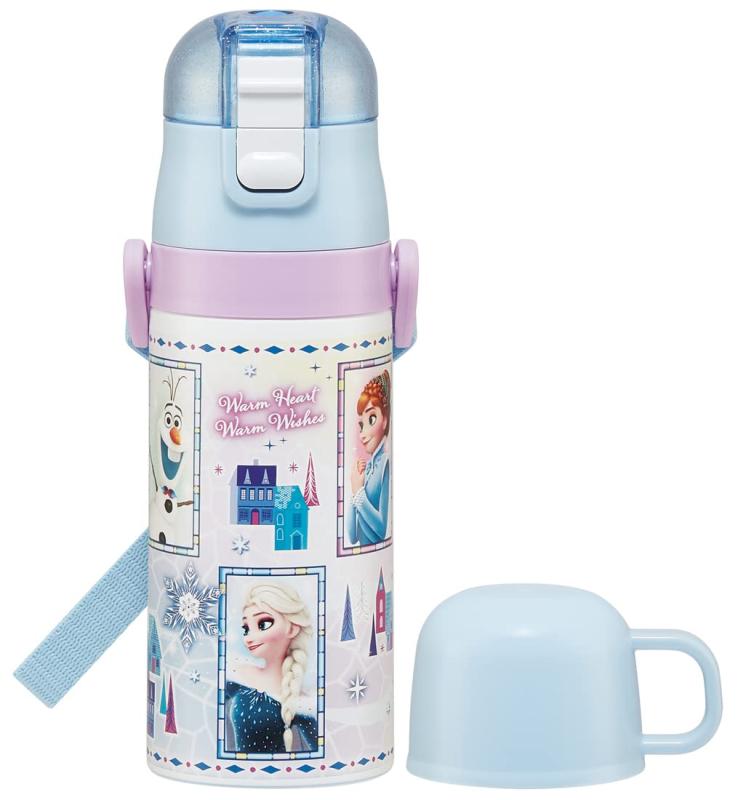 スケーター(Skater) 水筒 子供用 2WAY 直飲み 420ml コップ飲み 350ml ディズニー アナと雪の女王 23 女の子 小容量 ステンレス 保温保冷 軽量 waterbottle スポーツボトル キッズ こども 水瓶 SK...
