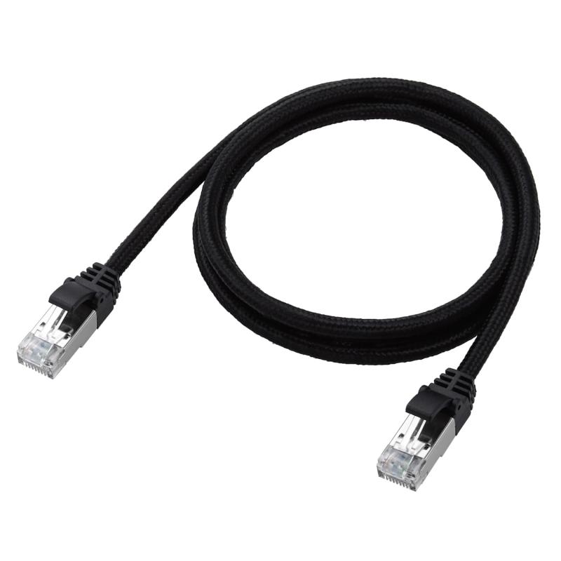 エレコム LANケーブル CAT8 1m 40Gbps 爪折れ防止 メッシュケーブル ブラック ECLD-OCM/BK10高速光通信に適した40ギガビットイーサネットの「40GBASE-T」に準拠した、Cat8準拠LANケーブルのメッシュタ...