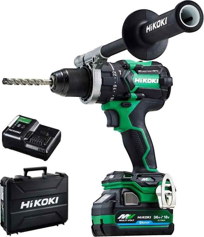 HiKOKI(ハイコーキ) 36V 充電式 振動ドライバードリル DV36DC 最大トルク155N・m 蓄電池1個・充電器・ケース付 DV36DC(XPSZ)モーター仕様の改良とインバータ回路の強化により、モルタル穴あけ22mm、木材穴あけ...