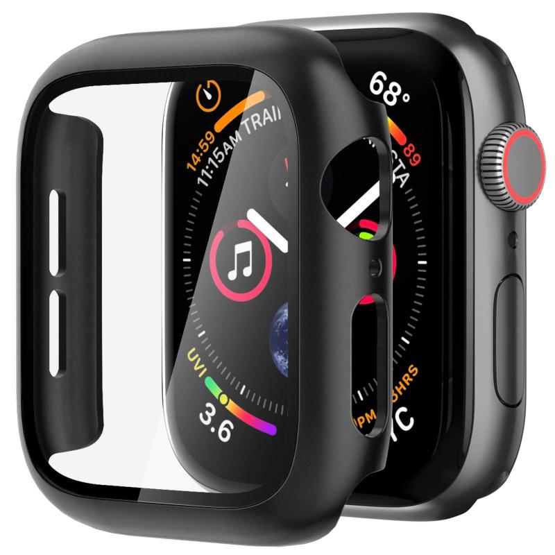 NIMASO ケース Apple Watch Series 6 / SE/Series 5 / Series4 対応 44mm 用 PC素材 強化ガラス 保護カバー アップルウォッチケース（ブラック） NWC20J147対応機種 ▏Appl...