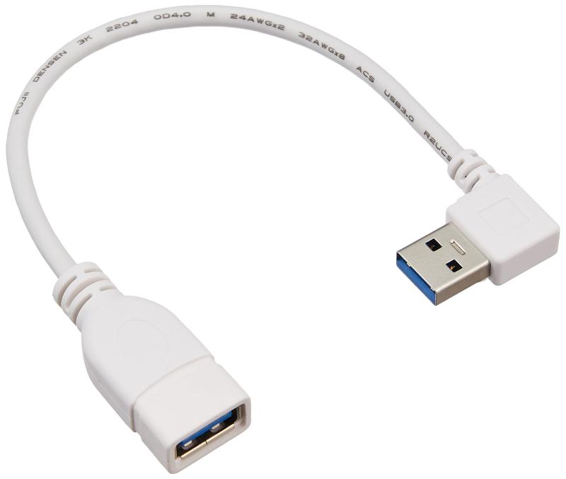 変換名人 USB3.0 延長ケーブル 20cm [ Aオス端子・、右L型 ] USB3A-CA20RLUSB3.0端子の向きを変更できるL型延長ケーブルUSB : 3.0 (3.1 Gen1、最大5Gbps)、2.0対応端子1 : USB ...