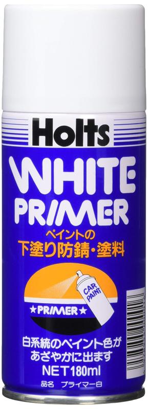 ホルツ ペイント塗料 下塗り塗料 プライマー ホワイト P-1 180ml Holts MH001 塗装前下地処理用車の金属ボディーや、アルミ製品の下塗りに、最も適しています。パテ仕上げ面の細かいキズを埋め、密着性・耐久性に優れサビを防ぎま...