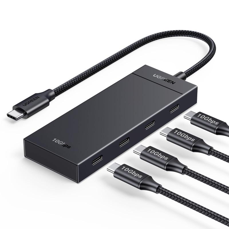 UGREEN USB-C ハブ 4ポート4xUSB-C USB3.2 Gen2 10Gbps高速データ転送 軽量 変換アダプター 4-in-1 Type-C 拡張ハブ 増設 MacBook Pro/Air 、 iMac、iPad Pro/i...