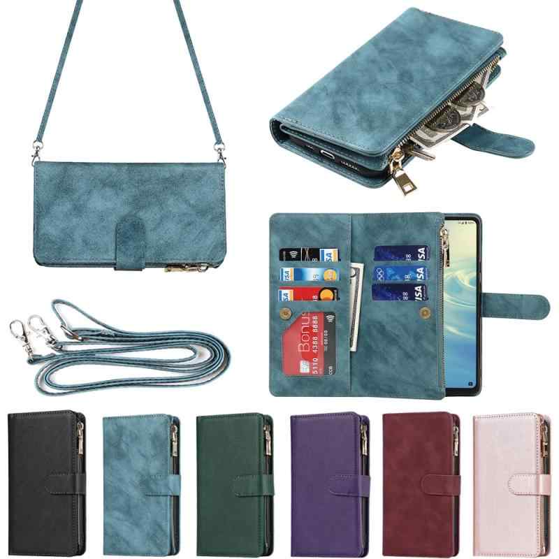Eastwave for AQUOS Sense6 SH-54B au SHG05 SIM 縄掛けケース SH-M19 SH-M19A SH-RM19手帳型 財布型 ICカード コインポケット ストラップ付き 小銭入れ ファスナーポケット付...