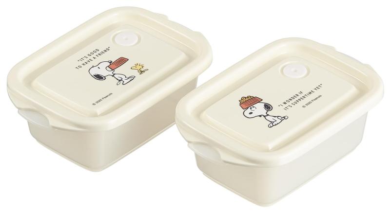 スケーター(Skater) 抗菌 シールボックス 2個入 300ml エアーバブル付 スタッキング 電子レンジ対応 日本製 スヌーピー バッジ FCN1WAG-Aサイズ：15.3×9.9×5.5cm材質：ポリプロピレン、エアーバルブ：シリコ...