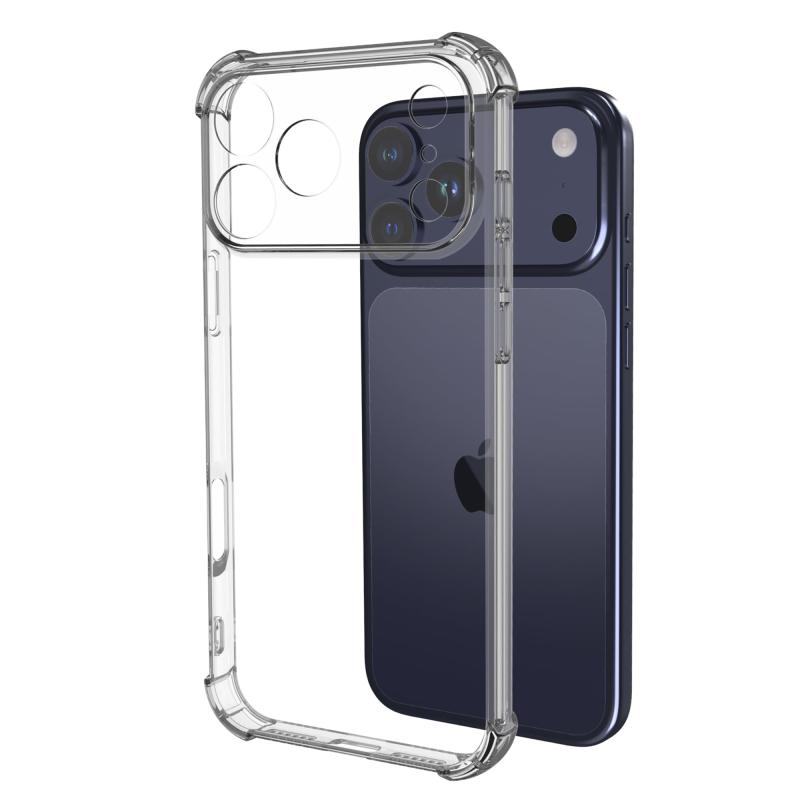 PinLiSheng iphone 17 Pro ケース高い クリアシリコンケース 背面 いPhone 17 Pro スマホカバー 耐衝撃 ストラップホール 薄型 柔軟 TPU アイフォン17 Pro 用カバー (クリア, iPhone 1...