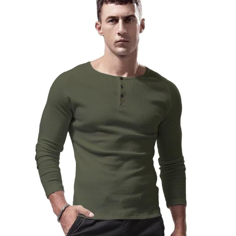 [NORRA] ジムtシャツ メンズ Vネック スリムフィット ヘンリーTシャツ 襟を開く 長袖 半袖 トレーニングウェア スポーツ カジュアル パーカー スウェットシャツ ロングtシャツ フィットネス イ【伸縮機能】ストレッチに優れた素材...