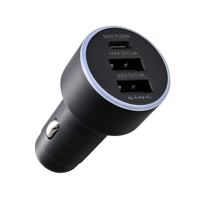 セイワ(SEIWA) 車内用品 USB シガーソケット DC/USBパワープラグ USB-C×1 USB-A×2 合計3ポート PD30W 最大合計出力 54W F357 3台同時充電 同時接続時に急速充電可能 ブルーLED DCソケットU...