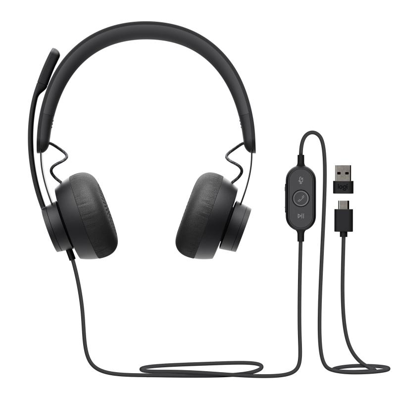 ロジクール 有線 USB ヘッドセット ノイズキャンセリング マイク付き Zone Wired ZONEWUC Zoom Skype 対応 USB USB-C Mac PC パソコン ヘッドフォン ヘッドホン 2年間 ブラック【あらゆるのプ...