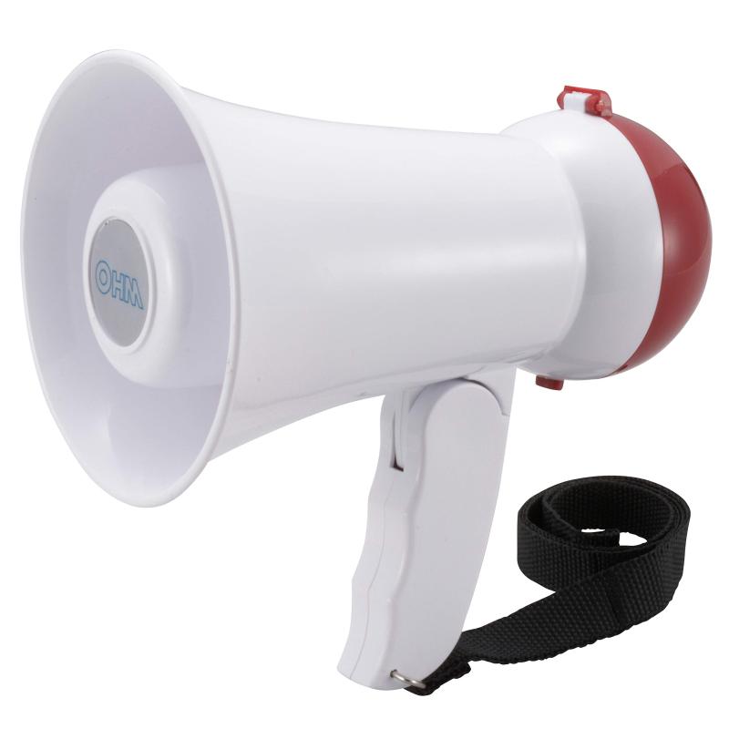 オーム電機 小型拡声器 ハンディマイク&amp;警報サイレン OSE-MS5 07-4841メガホン 拡声器 コンパクト 折り畳み式<br/>複数店舗にて販売をしておりますため、在庫データの更新が間に合わず、欠品にも関わらず、注...