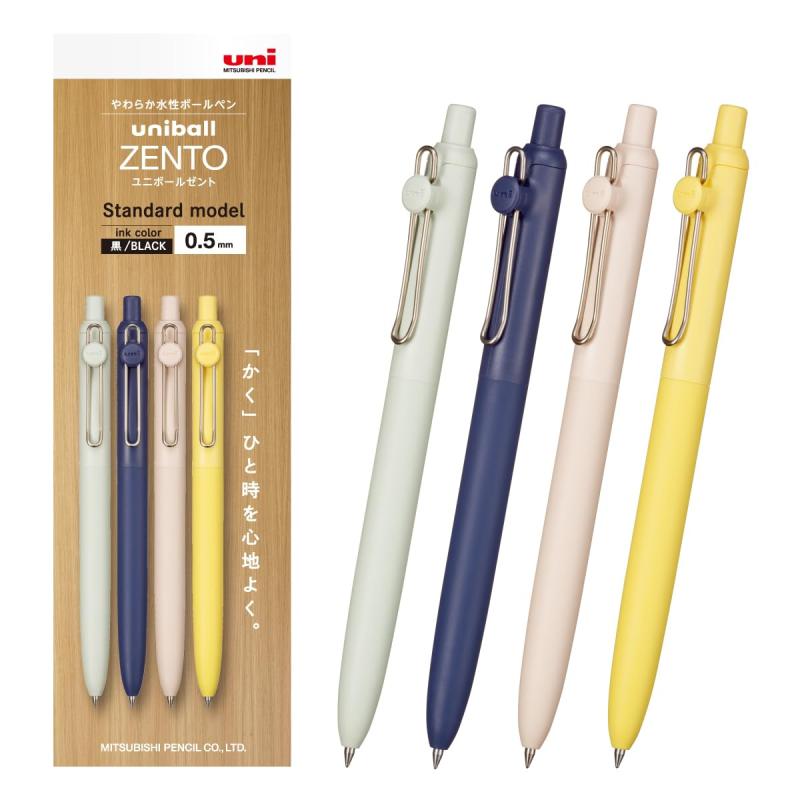 三菱鉛筆 水性ボールペン uniball ZENTO スタンダード 0.5 4本セット UBNZSC05.4P【uniball ZENTO】スタンダードモデル 4本セット【芯径】0.5mm 【インク色】黒【入数】4本 【軸色】コースタル、カ...