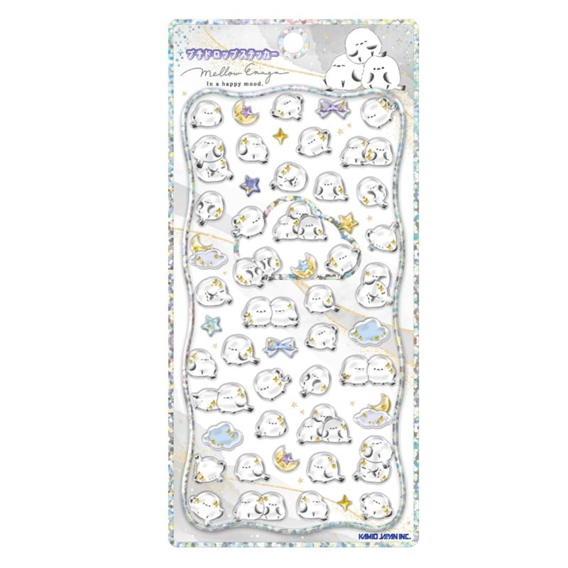 カミオジャパン ステッカー プチドロップステッカー MELLOW ENAGA 226220【サイズ】W95×H205×D6mm【素材】PVC、紙【仕様】ゴールド箔押しドロップのような立体感が可愛い小さいサイズのステッカーです。平成レトロが好...