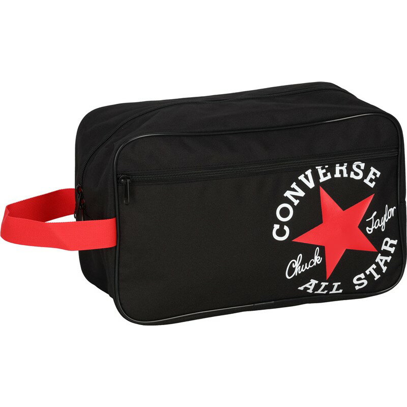 CONVERSEのシューズケース。 撥水加工あり。 ファスナー付きポケット仕様で小物を分けて収納できます。 部活やジム、室内での観戦時など様々なシーンでご使用頂けます。 素材：ポリエステル サイズ：W34cm×H21cm×D14cm カラー...
