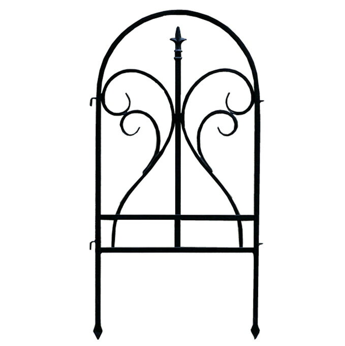 　アイアンフェンス足を土中に埋めて、ジョイント部分を連結するだけで簡単にフェンスを設置できます。（複数使用できます）また、連結部分は可動するので、自由な形にアレンジが可能です。優雅なデザインのフェンスは、塗装もマットブラックで高級感がある仕...