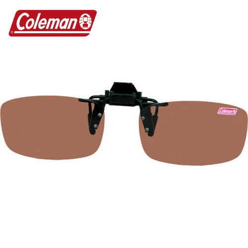 コールマン Coleman 偏光サングラス クリップオンサングラス 跳ね上げ UVカット 偏光レンズ(ブラウン偏光) 《商品説明》 レンズサイズ：横×縦＝約53×32mm ※トリアセテート偏光レンズ(UVカット) ※眼鏡無しでは使用できませ...