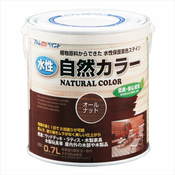 【商品情報】■植物原料からできた安全性の高いステイン塗料。■植物原料からできた安全性の高いステイン塗料。■食品衛生法の基準に適合しており、木製玩具にも使えます。■水性化により、自然塗料の欠点であった乾燥時間を大幅短縮。■薬剤不使用なのでペッ...