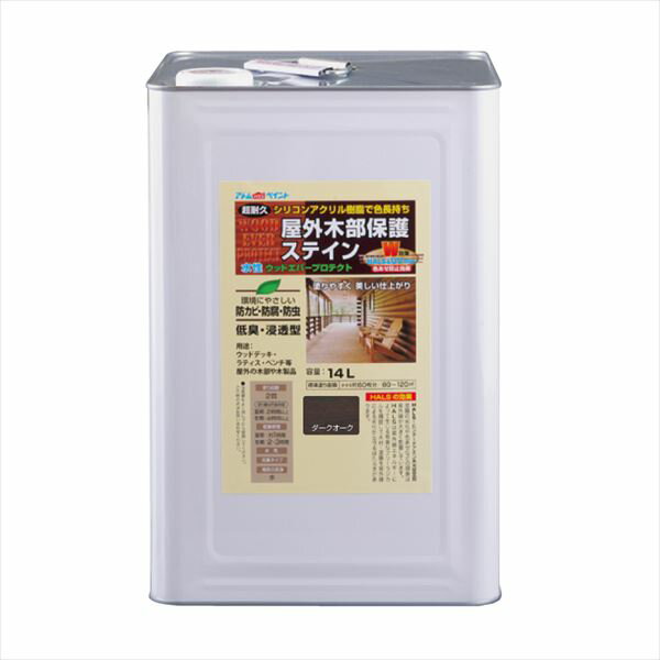 【商品情報】■シリコンアクリル樹脂にHALS(紫外線劣化防止剤)とUV吸収剤を配合し、木部の長期間色あせ防止と耐久性を向上させました。■シリコンアクリル樹脂にHALS(紫外線劣化防止剤)とUV吸収剤を配合し、木部の長期間色あせ防止と耐久性を...