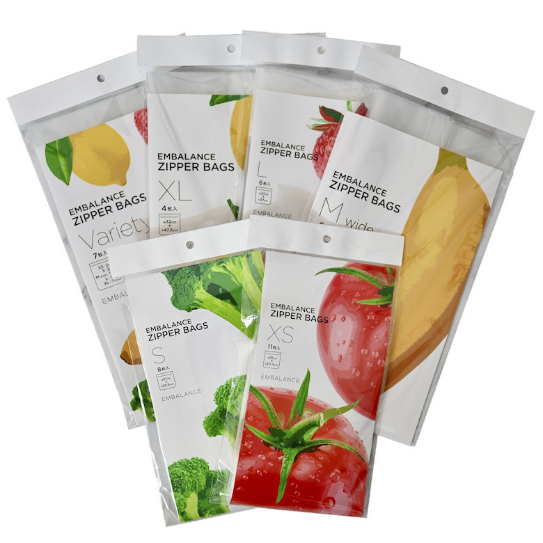 【商品情報】食材によって使い分けられるジッパーバッグ。食材の保存に便利なジッパーバッグです。スーパーで買って来た物をそのままでも、ポリ袋やラップに包まれた状態でも保存可能です。冷凍保存も可能で常備食材の保存に便利です。エンバランス加工が施さ...