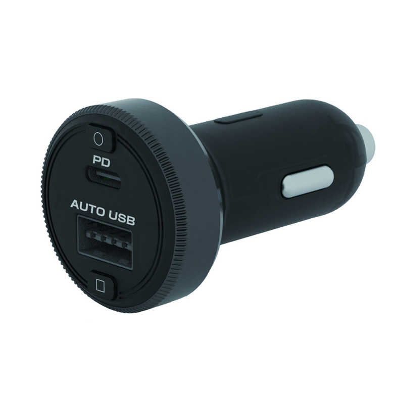 【商品情報】●360°発光。●8色LED自動変化＆単色固定OK！。●DCソケットをUSBポートに変換。●USB−A×1　USB−C×1。●PD30W。●12−24V対応。【商品仕様】●本体サイズ（約）：W33×H33×D61mm●パッケージ...