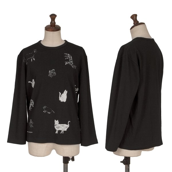 コムデギャルソンCOMME des GARCONS キャットプリントカットソー 黒M位商品コード：K-164917コンディションランクコンディション詳細品質タグがありません。脇下に擦れがあります（写真参照）。その他目立ったシミ、汚れ、ほつれ...