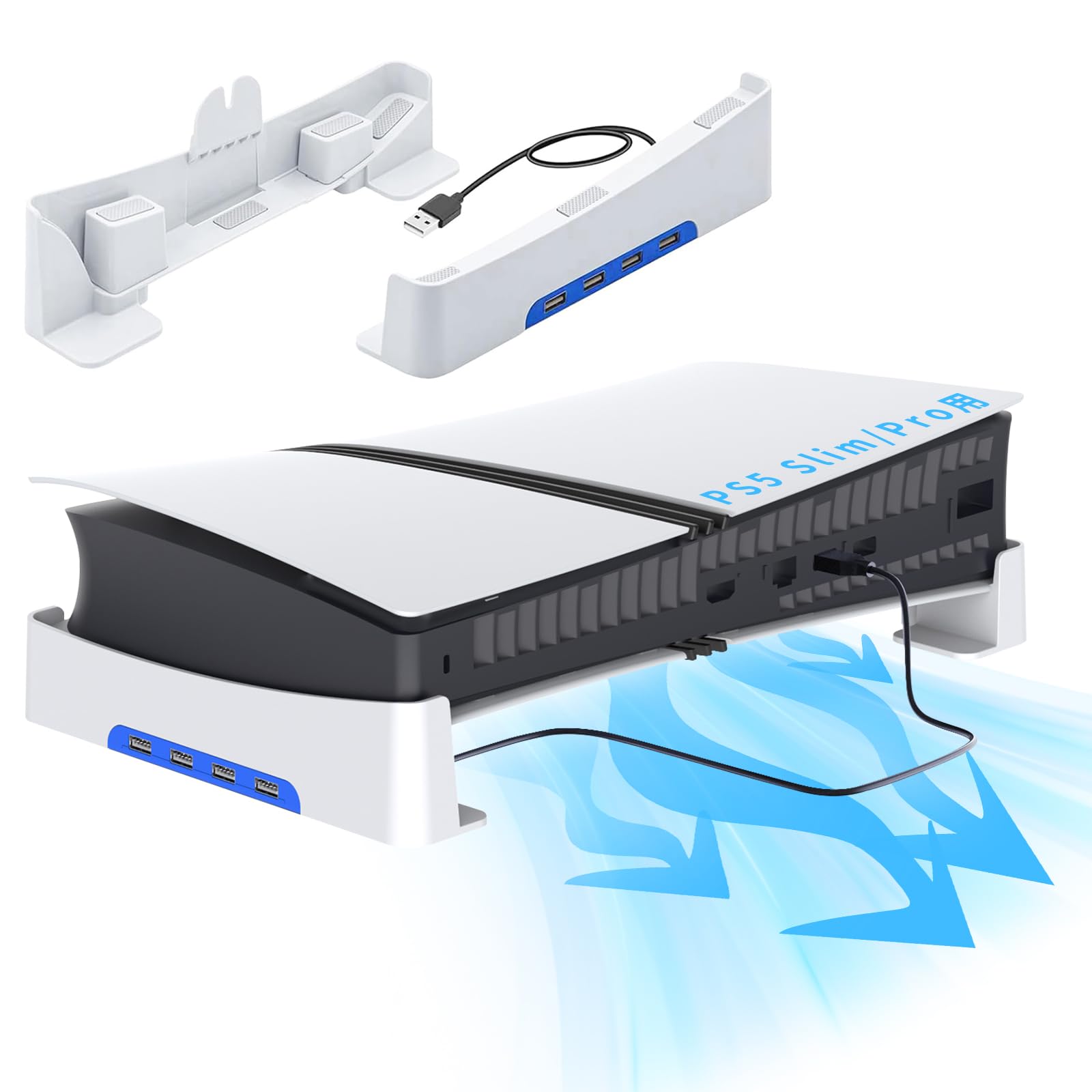商品情報商品の説明【対応機種】PS5 Pro用/新型 PS5 Slim用（通常版とデジタル版両対応）専用の横置き収納スタンドです。高品質のABS素材で作られ、PS5の下部に隙間ができ、通気性が良くて、熱がこもりにくくなります! (ご注意：P...