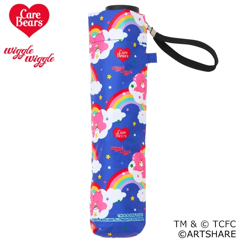 PLAZA限定！韓国で誕生したライフスタイルブランド「wiggle wiggle(ウィグルウィグル)」とCare Bears&trade;(ケアベア&trade;)がコラボした折りたたみ傘。雲の上で寝そべるチアベアがとってもキュートな総柄デ...
