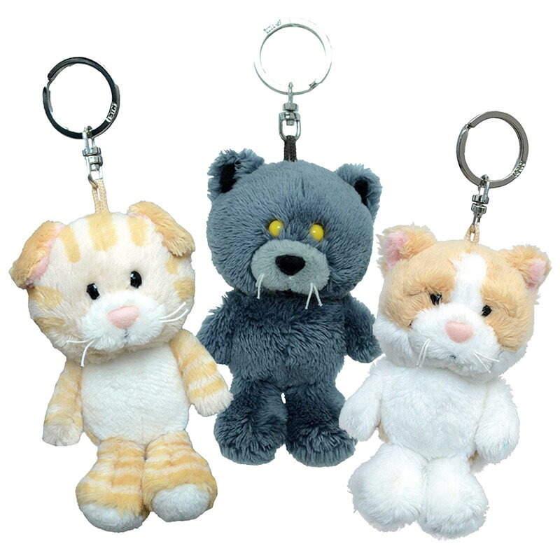 ドイツ生まれのぬいぐるみブランド・NICI（ニキ）のキーホルダーです。茶トラ柄で垂れ耳のスコティッシュフォールド、黄色い瞳のブリティッシュショートヘア、そしてぺちゃっとした顔が愛らしいエキゾチックショートヘア。ぬいぐるみのモフモフとした肌ざ...
