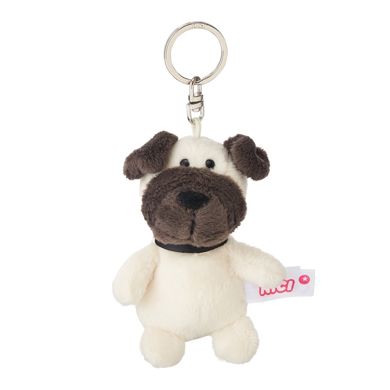 ドイツ生まれのぬいぐるみブランド・NICI（ニキ）のキーホルダーです。くるんと巻いた尻尾がポイントのパグ。ぽっこりおなかと肌触りのよさ、抱きしめたくなる愛らしい表情に思わず癒されてしまいます♪ぬいぐるみ部分は洗濯もOKです。【サイズ】約10...
