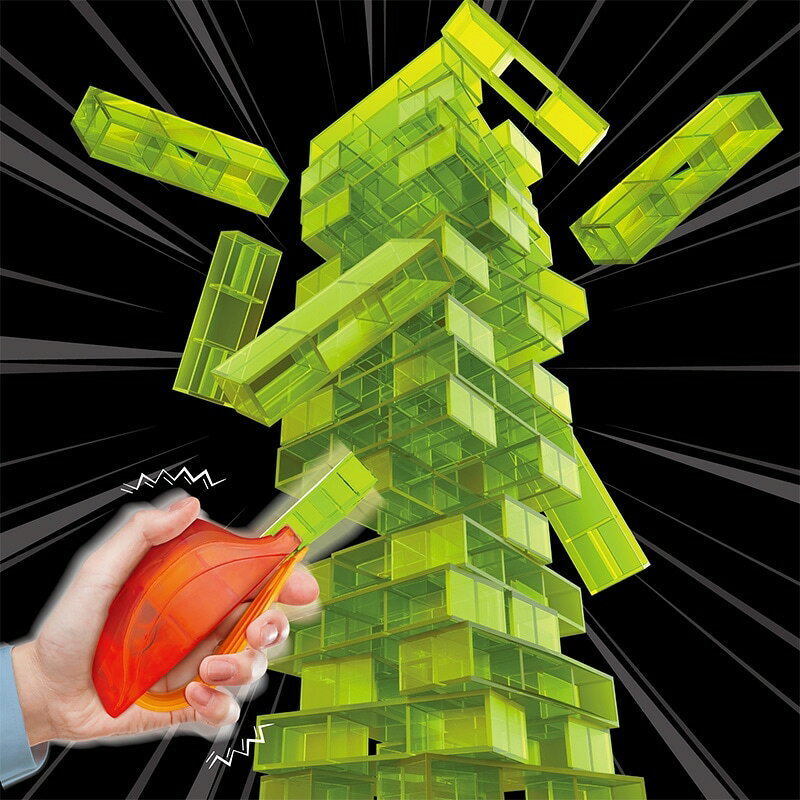 ブルブル震えるピンセットでブロックを抜き取れ！集中力と手先の器用さが試される、ハラハラドキドキのバランスゲームです。【サイズ】W83×H235×D85mm単4形乾電池1本使用(別売)