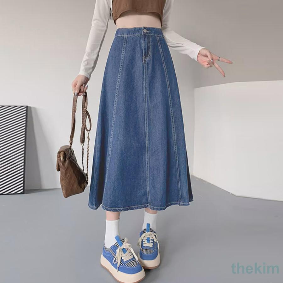 素材：綿95%+ポリエステル5%カラー：インディゴサイズ：S/M/L/XL[S]スカート丈:約75cm ウエスト（バックゴム仕様）:約60-70cm ヒップ:約96cm[M]スカート丈:約76cm ウエスト（バックゴム仕様）:約65-75c...