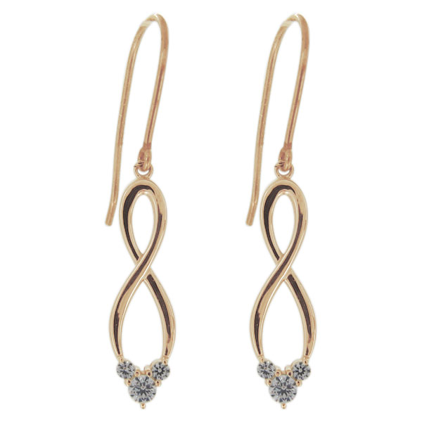 4月誕生石ダイヤモンドを使用した18金製の、インフィニティ(無限)モチーフのフックピアス(アメリカンフック)です。 ※【18金カラー3色から】お選び頂けます。※両耳セット価格です。 本体素材：K18ピンクゴールド/K18ホワイトゴールド(ロ...
