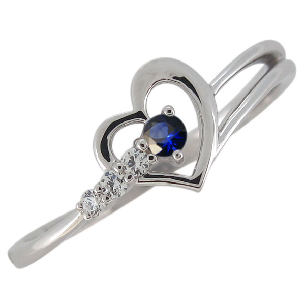 9月誕生石サファイアを使用したプラチナ製の、ハートモチーフリング(指輪)です。 リングサイズ1号からお選び頂けますので、ピンキーリングにもお勧めの指輪です。 ※対応サイズ【1号から16号】 本体素材: プラチナ(Pt900)(品質を保証する...