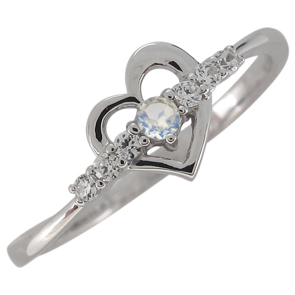 6月誕生石ロイヤルブルームーンストーンを使用したプラチナ製の、ハートモチーフリング(指輪)です。 ※対応サイズ【1号から16号】 本体素材: プラチナ(Pt900)(品質を保証するPt900の刻印があります。) 石名：主石 ロイヤルブルーム...