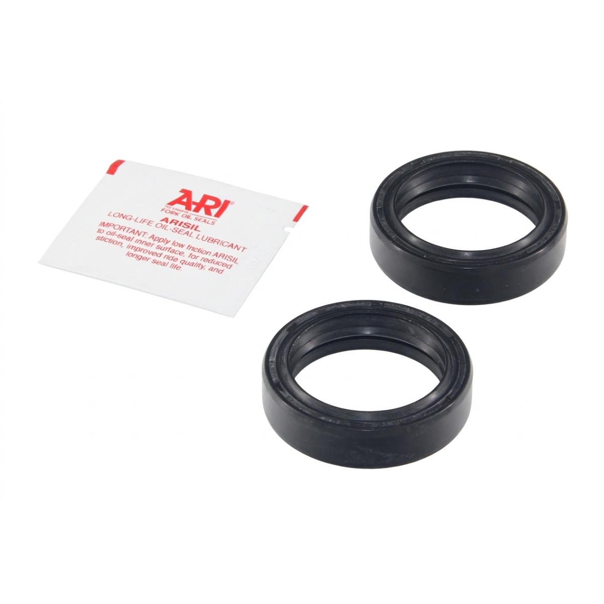 メーカー名：アリートメーカー品番：ARI.089通常フォークオイルシールにはNBRという素材が使われていますが、NBRよりさらに適した素材があります。それが『XNBR』です。高いシール性も持つこの素材は、対磨耗性でNBRの約3倍、対破断性で...