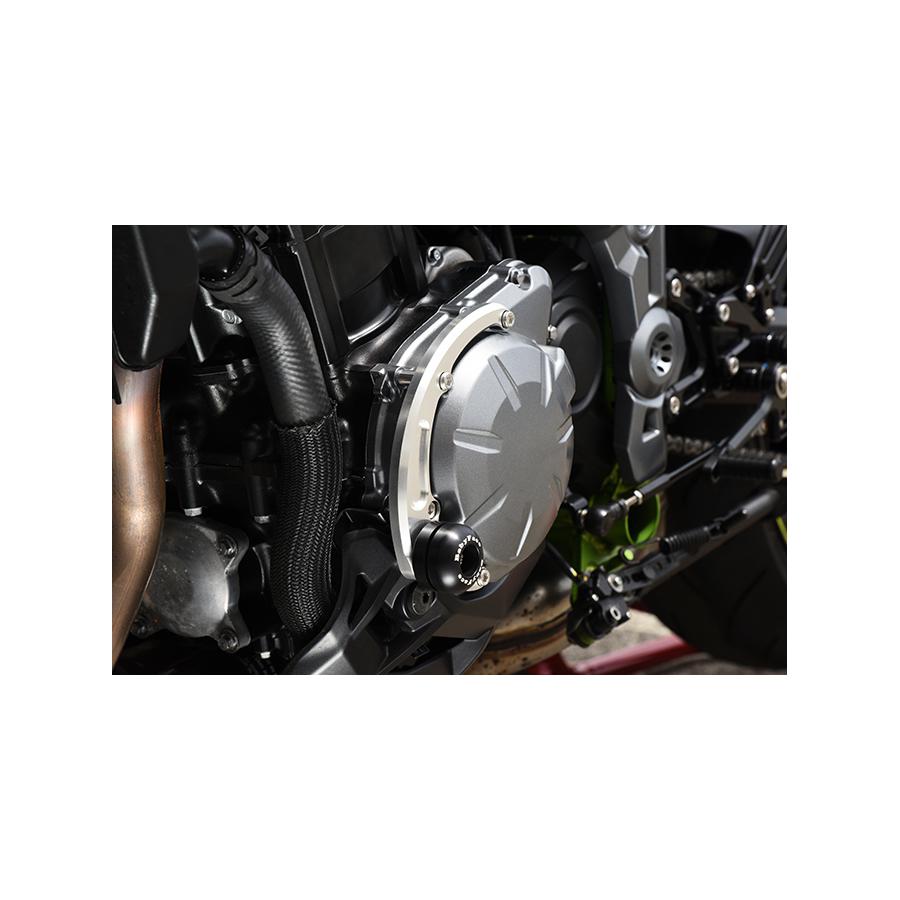 メーカー名：ベビーフェイスメーカー品番：006-SK031Eエンジンカバーのボルトを利用してマウントプレートを取り付け、そのプレートにスライダー本体をボルトオンするだけと、簡単に取り付けが出来ます。販売備考：Z900(ZR900B)。エンジ...
