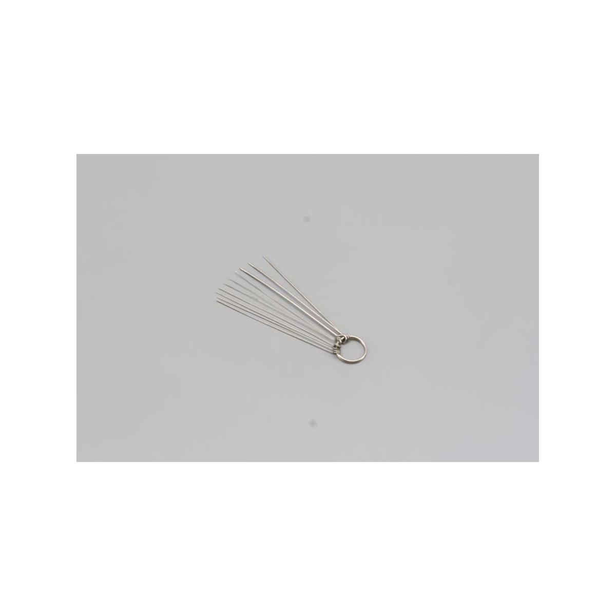 メーカー名：デイトナメーカー品番：75252説明線径0.4mm〜1.6mmまで10本揃った全長120〜130mmのピンクリーナーです。キャブレターなどの細い穴が多い部分の洗浄に最適です。先端を尖らせているため、小さい穴にも入りやすく、かつ先...